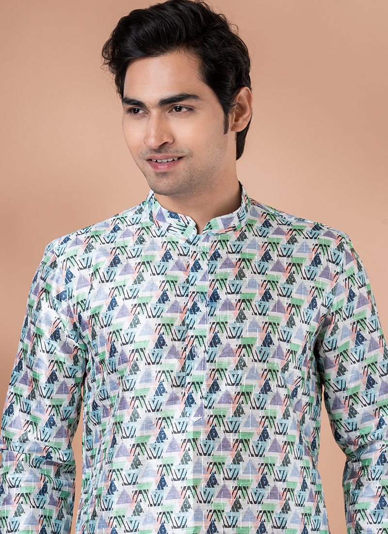 Buy Mono Multi Festival Wear Crochet Work Kurta Pajama Online From Wholesale Salwar.